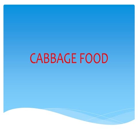 Cabbage Food | PPTX