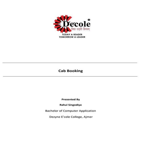 CAB BOOKING | PDF