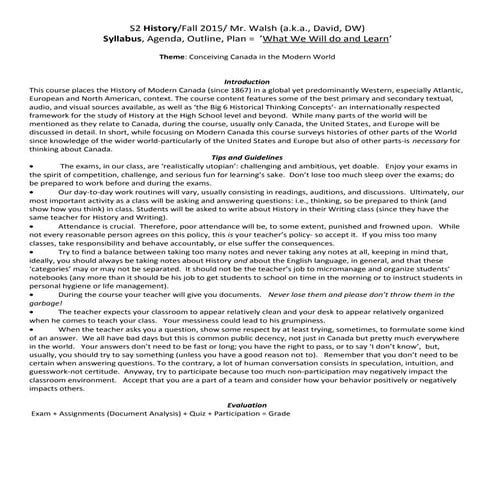 Social Studies 10 - Syllabus | PDF