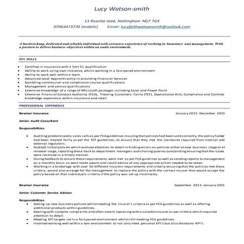 Catherine pritchard cv3 | DOCX