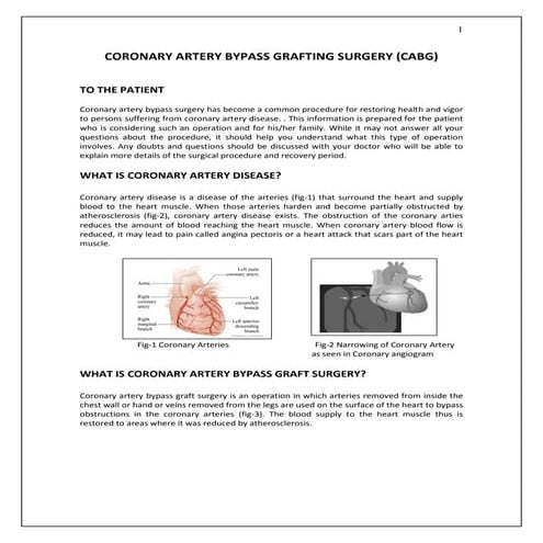 Cabg bypass surgery | PDF