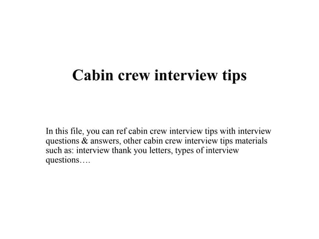 Top 10 airline cabin crew interview questions and answers | PPTX
