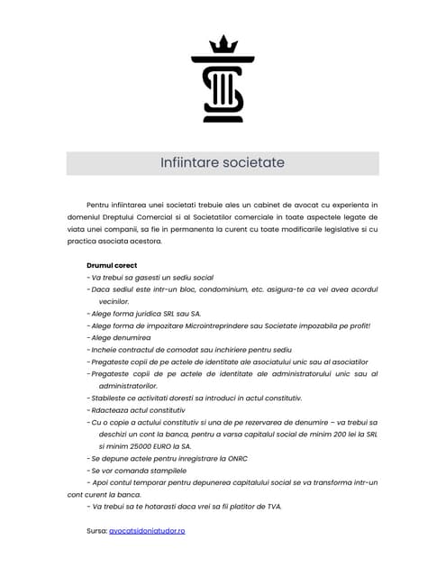 Infiintare firma | DOCX