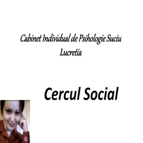 Cabinet individual de psihologie Suciu Lucretia cerc social | PPT
