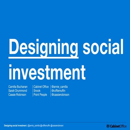 Camilla Buchanan, Design / policy