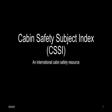 Cabin safety subject index | PPTX