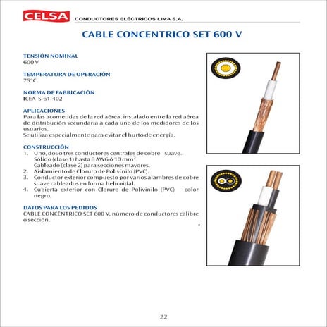 Cable concentrico set 600 | PDF