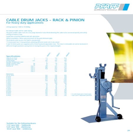 Cable Drum Lifting Jacks, Pfaff Silberblau | PDF