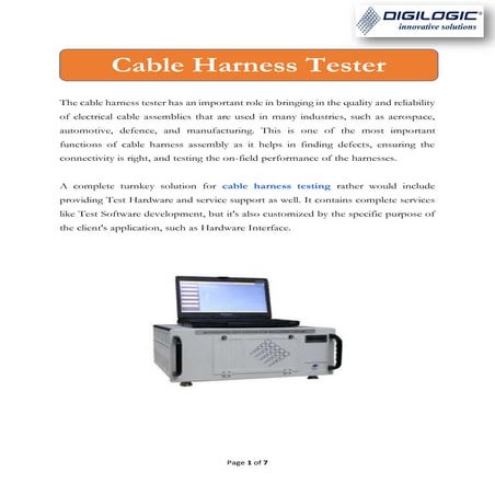 Cable Harness Tester from Digilogic Systems | PDF