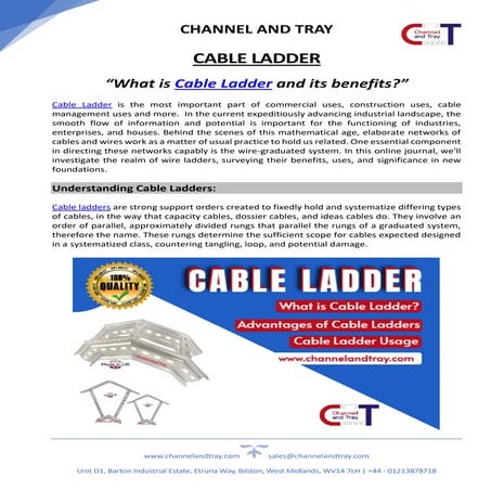 Cable Ladders Manufacturer in UK.pdf | Climbing | Extreme Sports