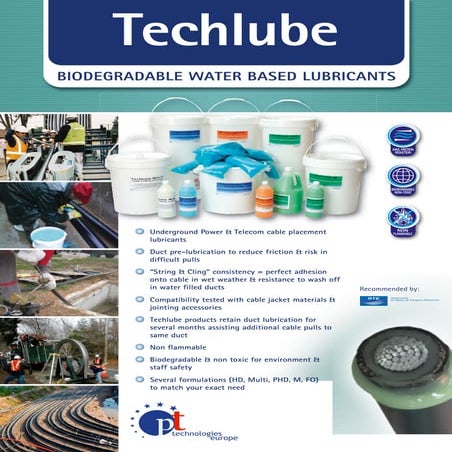 Cable Lubricant - Techlube FO Fibre Optic & Sub-Duct Cable Pulling ...