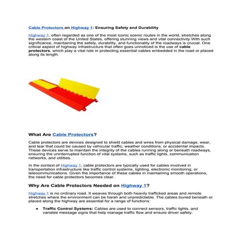 Cable Protectors (1).docxCable Protectors on Highway 1: Ensuring Safety ...