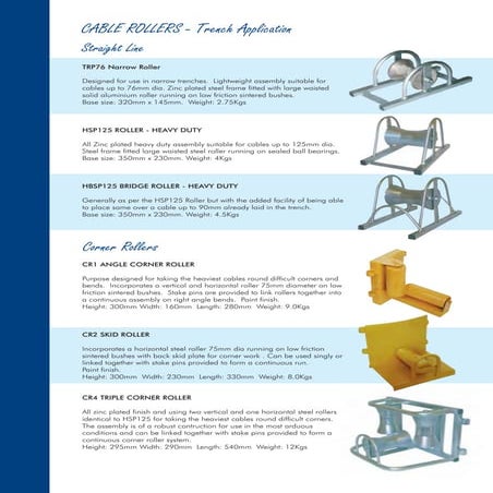 Cable Rollers - Straight Cable Rollers For Underground Cable Trench | PDF