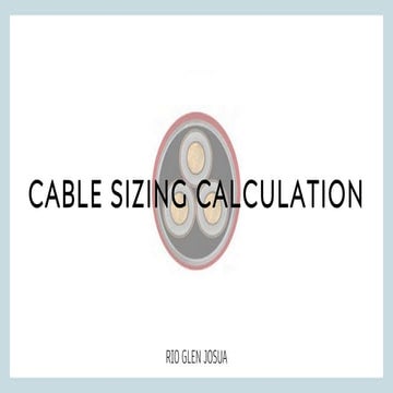 Cable Sizing Calculation for Electrical Engineering | PDF