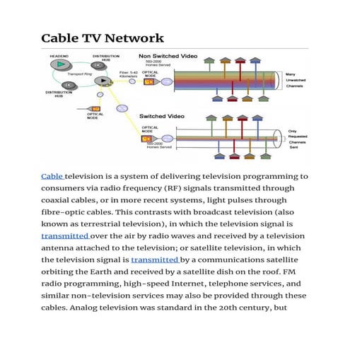 Cable tv network | PDF