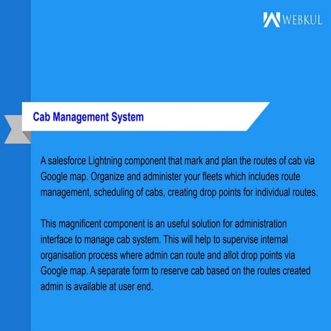 Cab mangement system Lightning Component | PPT