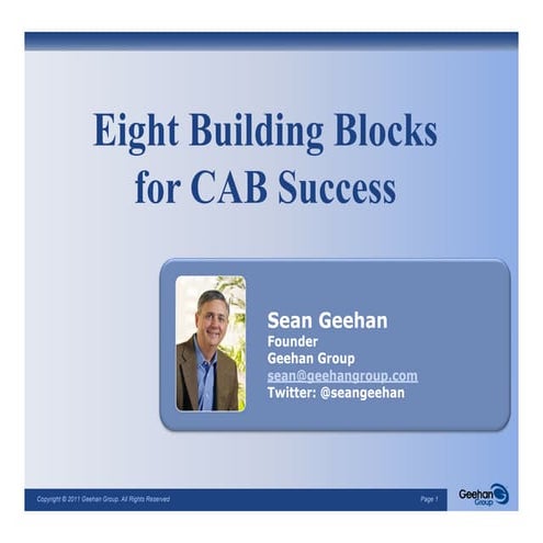 8 Building Blocks for Customer Advisory Board Success | PDF