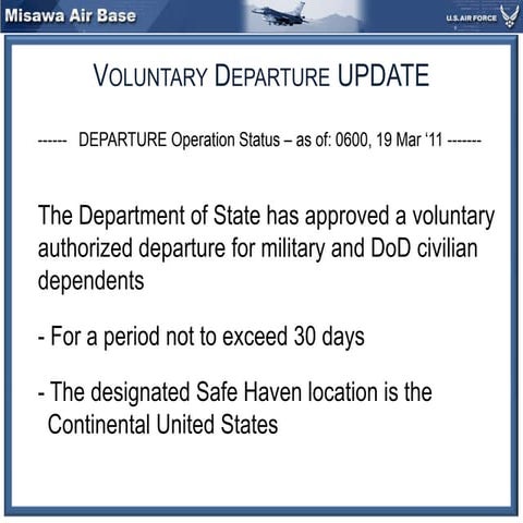Misawa Air Base Voluntary Departure Processing Information | PPTX