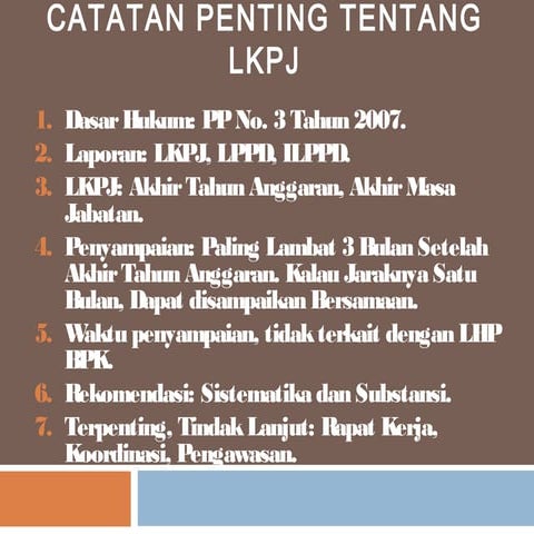 Cacatan penting tentang lkpj | PPT