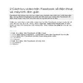 Cách lưu video trên Facebook | PDF