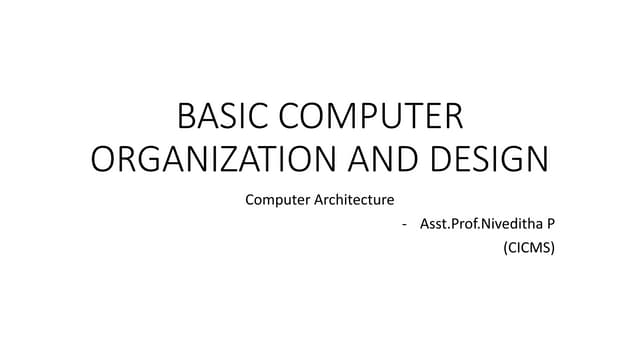 Computer Architecture Chapter 5 Bca Pptx