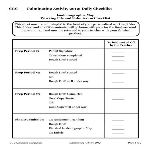 Ca checklist | PDF