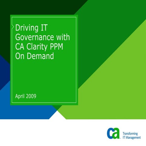 Ca Clarity PPM On Demand Presentation | PPTX