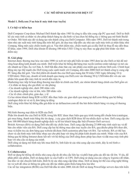Chuỗi cung ứng của dell (dell scm) | DOCX