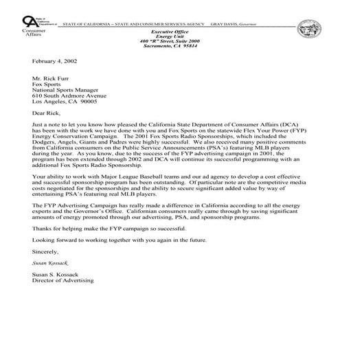 Ca Consumers Client Letter | DOC