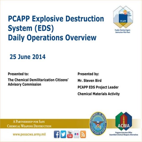 PCAPP Explosive Destruction System (EDS) Daily Operations Overview 25 ...
