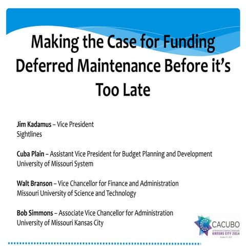 Making the Case for Funding Deferred Maintenance Before it's Too Late ...