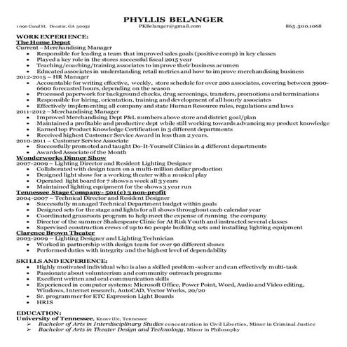 Resume | DOCX | Human Resources | Business