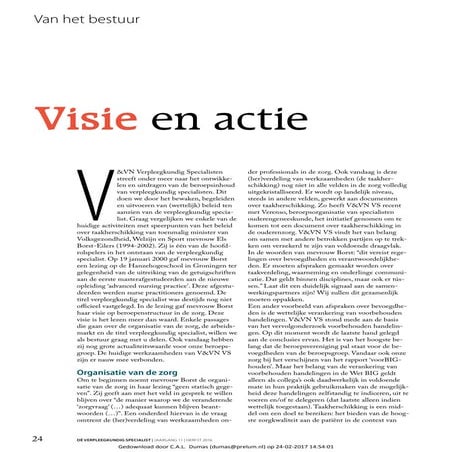DVS 03-2016 Visie en actie (Bestuurspagina) | PDF