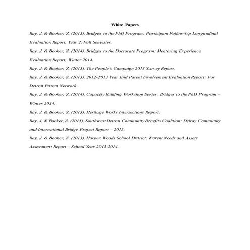 Zsa-Zsa Booker White Papers | DOCX