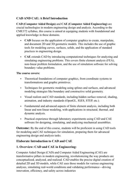 Dimensions in computer aided engineering | DOCX | Computer Software and Applications | Computing
