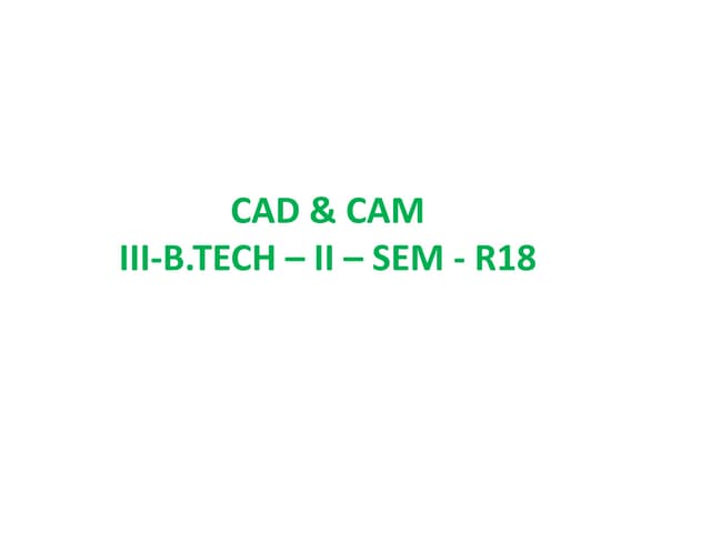 Introduction to CAD/CAM | PPTX