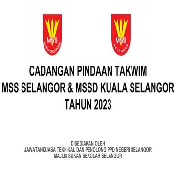 CADANGAN PINDAAN TAKWIM MSSD MSSS KUALA SELANGOR | PDF
