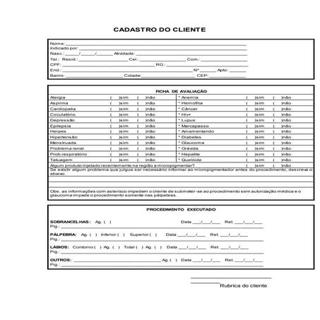 Cadastro do-cliente-anamnese-1 | DOCX