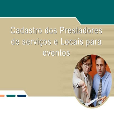 Cadastro de Prestadores e Locais para Eventos | PPT