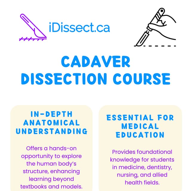 Cadaver Dissection Course - www.idissect.ca