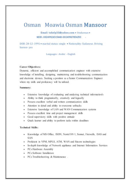CV - engineer Omaima | DOCX