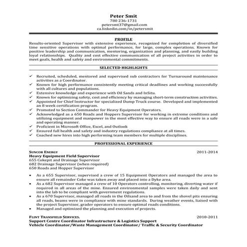 Resume Peter Smit | DOC