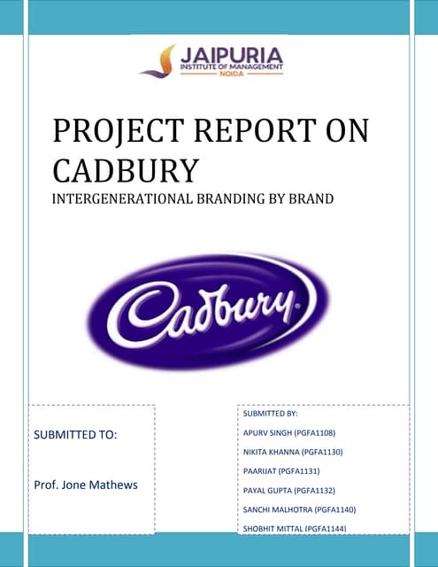 Cadbury sales force & channel management | PPT