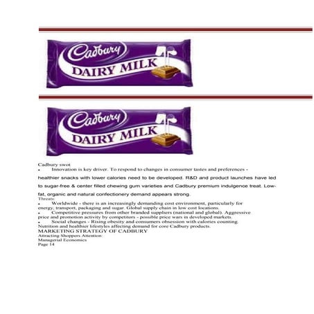 Cadbury swot | PDF