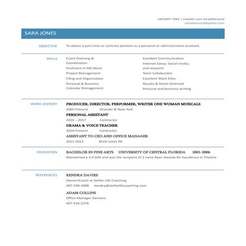 Sara Jones Resume 2017 | PDF