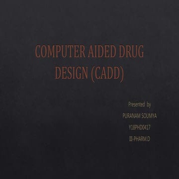 Computer aided drug design(CADD) | PPTX