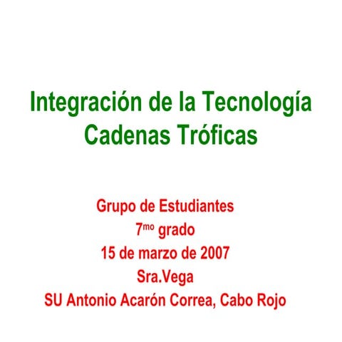 Cadenas y redes alimentarias | PPT