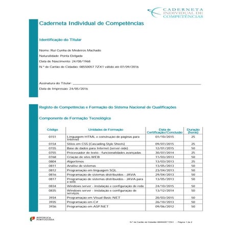 Passsaporte Qualifica Rui Machado | PDF