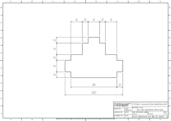 AutoCAD Exercise Drawing #1~20 | PDF