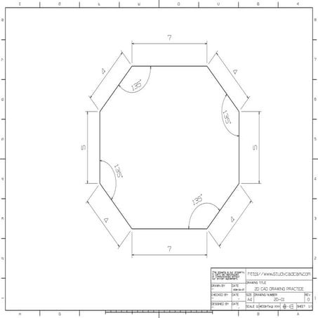 AutoCAD Exercise Drawing #1~20 | PDF